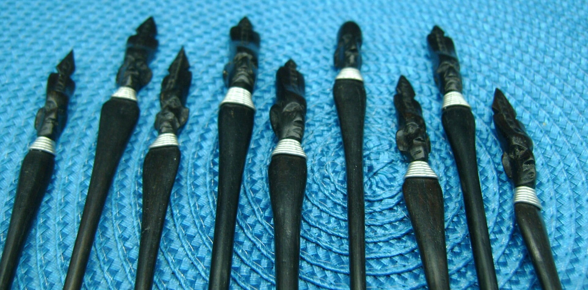 Vintage Tribal Wooden Carved Cocktail Picks / Cocktail Garnish - Etsy