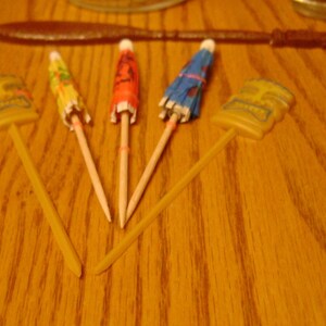 Tiki Cocktail Glass & Swizzle Sticks Set / Tiki Picks, Stirrers / Tiki ...