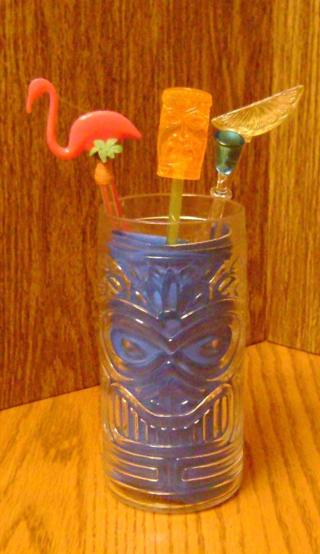 Tiki Cocktail Glass & Swizzle Sticks Set / Tiki Picks - Etsy