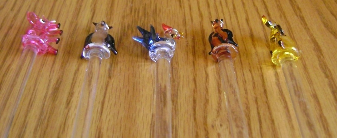 Coronet Various Glass Swizzle Sticks / Man Cave / Birthday Father's Day ...