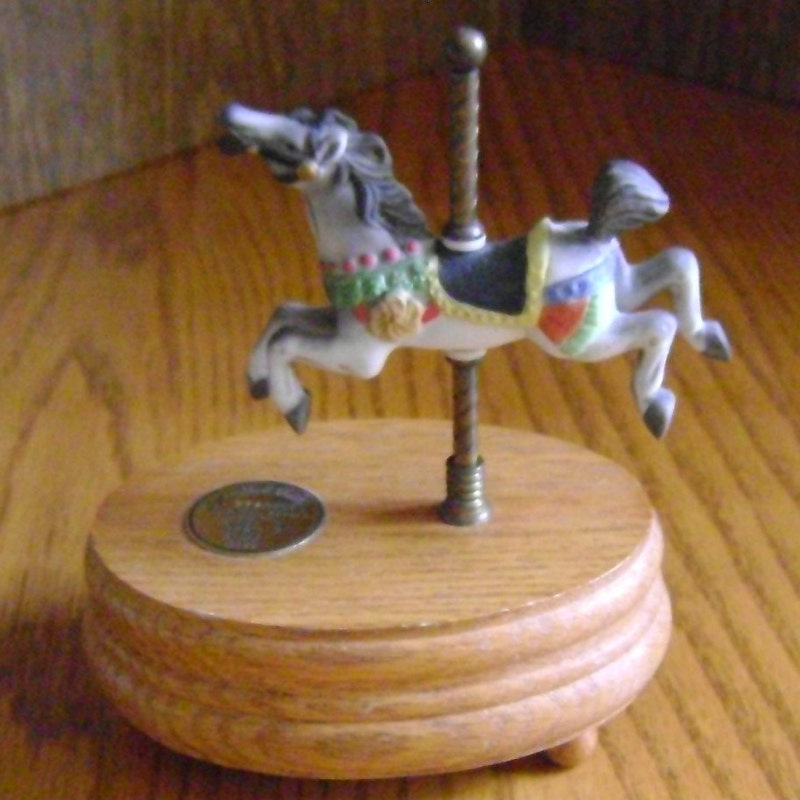 Vintage Carousel Horse Music Box - Etsy