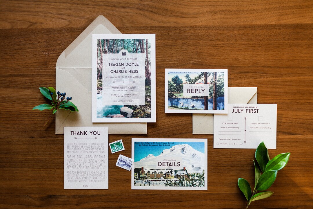 Portland Oregon Wedding Invitations | Mt. Hood Wedding Invitations ...