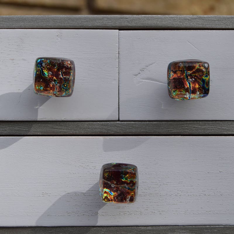 Dichroic Glass Knobs - Etsy
