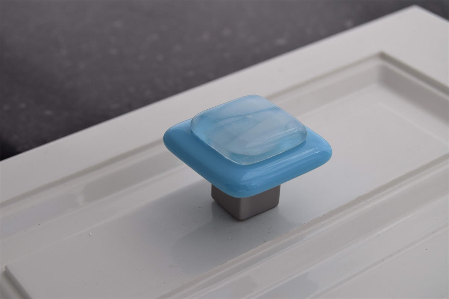 Blue Knobs, Made in Michigan, Sky Blue Glass Pulls, Cabinet Knobs, Blue ...