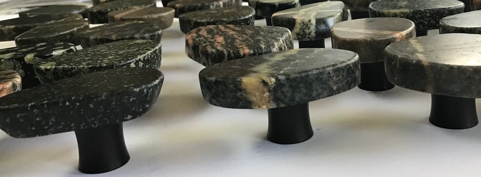 Sliced Stone Cabinet Hardware Made in Michigan Basalt and - Etsy