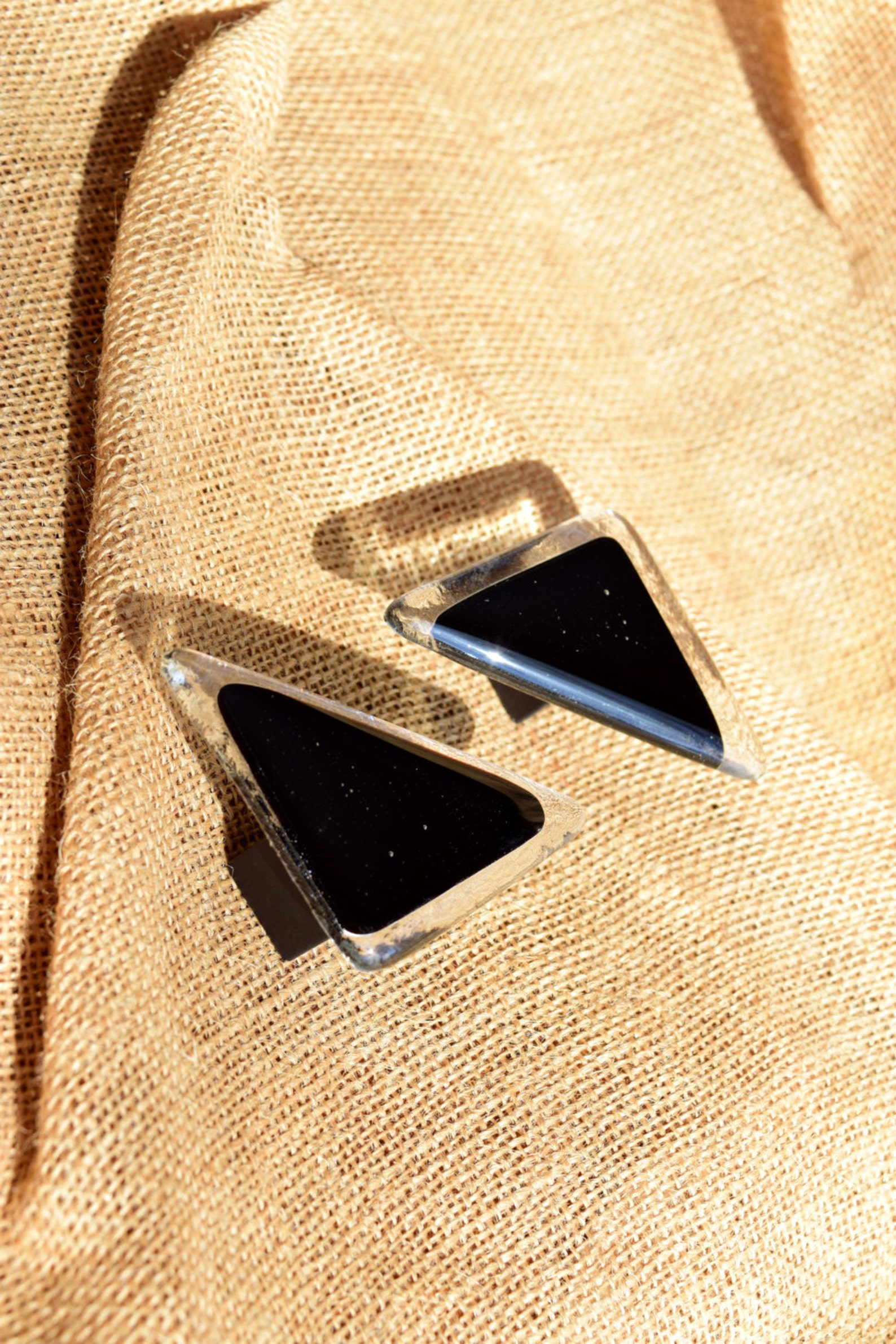 Black and Clear Triangle Knobs, Made in USA, Glass Knobs, Cabinet Pulls ...