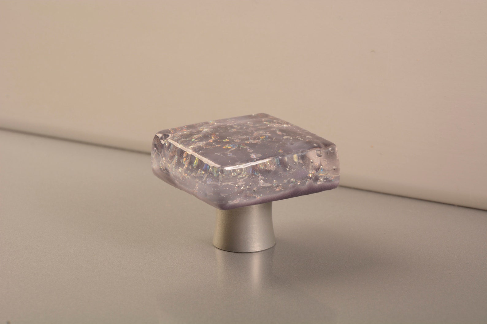 Purple Knob Lavender Square Knob Sparkly Knob Made in | Etsy