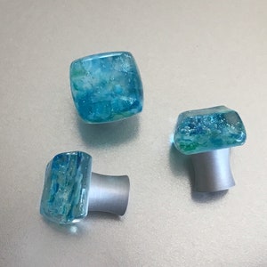 Small Beachy Knobs, Caribbean Mist Custom Size Glass Cabinet Hardware, Handmade in USA - Etsy Canada