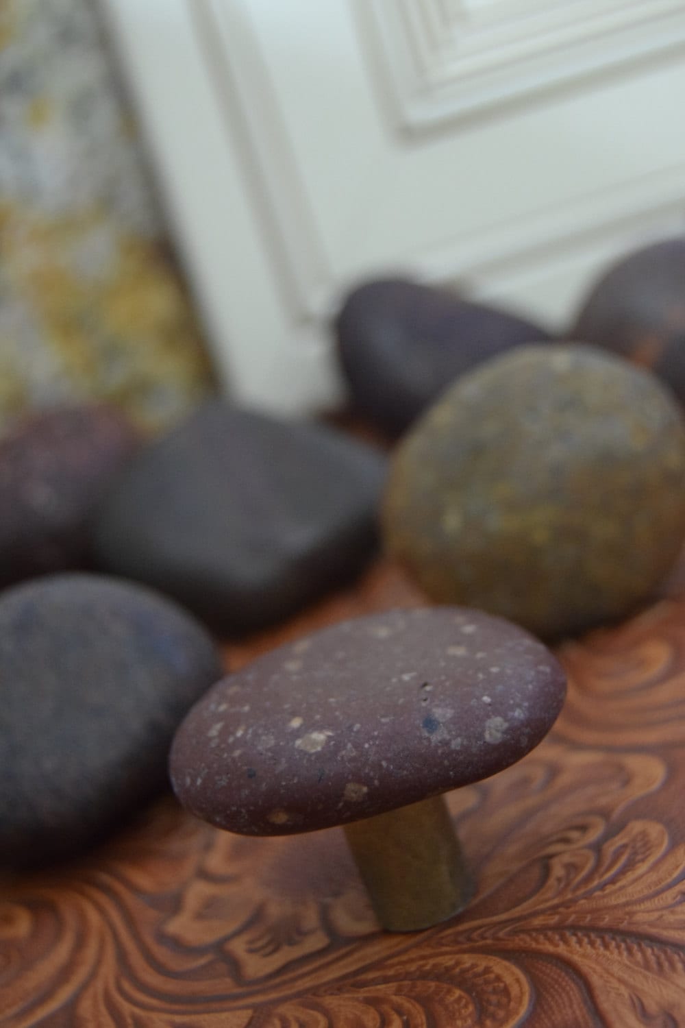 Brown Rock Knob, Made in Michigan, Neutral Knob, Rock Knob, Cabinet ...