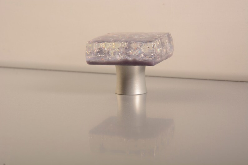 Purple knob Lavender square knob Sparkly knob made in | Etsy