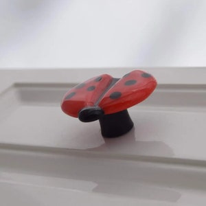 Red Ladybug Knob, Made in USA, Bug Knob, Handpainted Lady Bug Glass ...