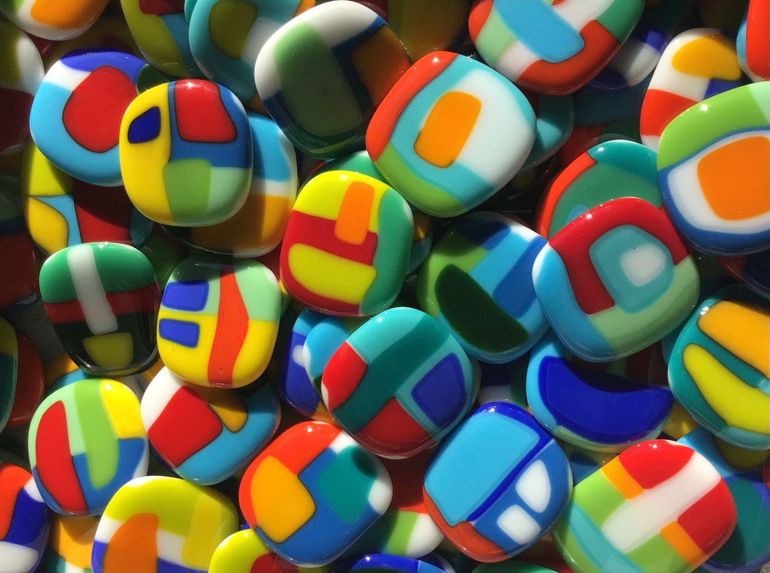 The Happy Knob, Bright Colorful Glass Cabinet Knobs, Primary Colors ...