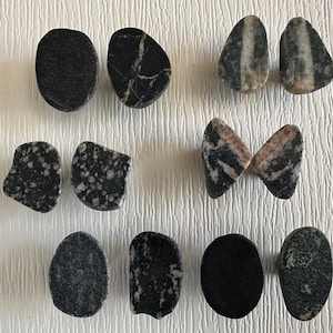 Sliced Stone Cabinet Hardware, Made in Michigan, Basalt and Granite Knobs, Mountain Midnight ...