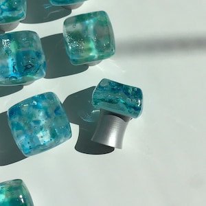 Small Beachy Knobs, Caribbean Mist Custom Size Glass Cabinet Hardware, Handmade in USA - Etsy Canada