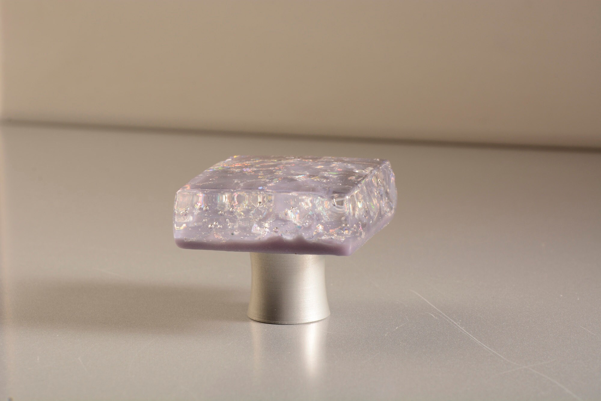 Purple Knob Lavender Square Knob Sparkly Knob Made in | Etsy