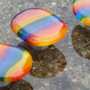 Rainbow Knobs, Made in USA, Drawer Pulls, Colorful Knobs, Glass Knobs, Rainbow Drawer Knobs ...