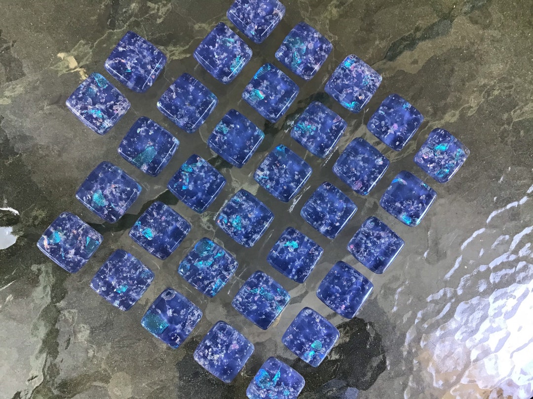 Pretty Blues Sparkly Glass Cabinet Knobs - Etsy