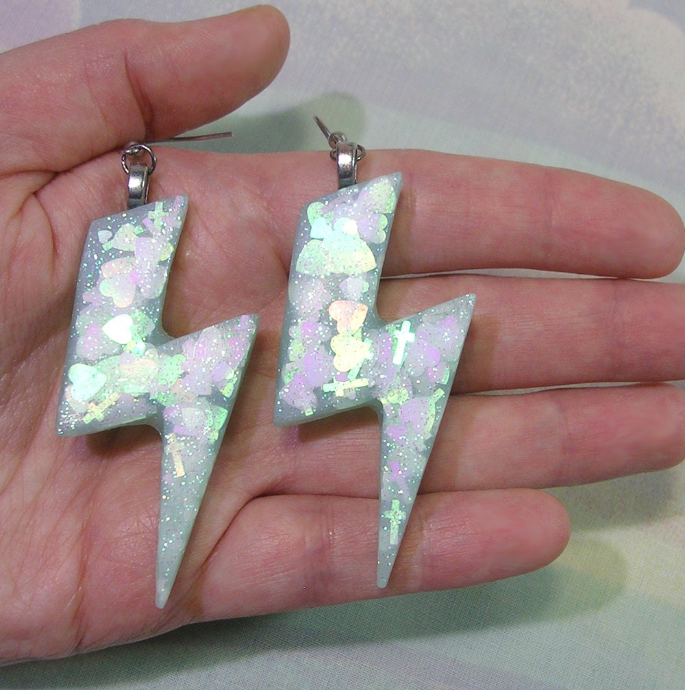 Lightning Bolt Earrings Fairy Kei Earrings Pop Kei Earrings | Etsy