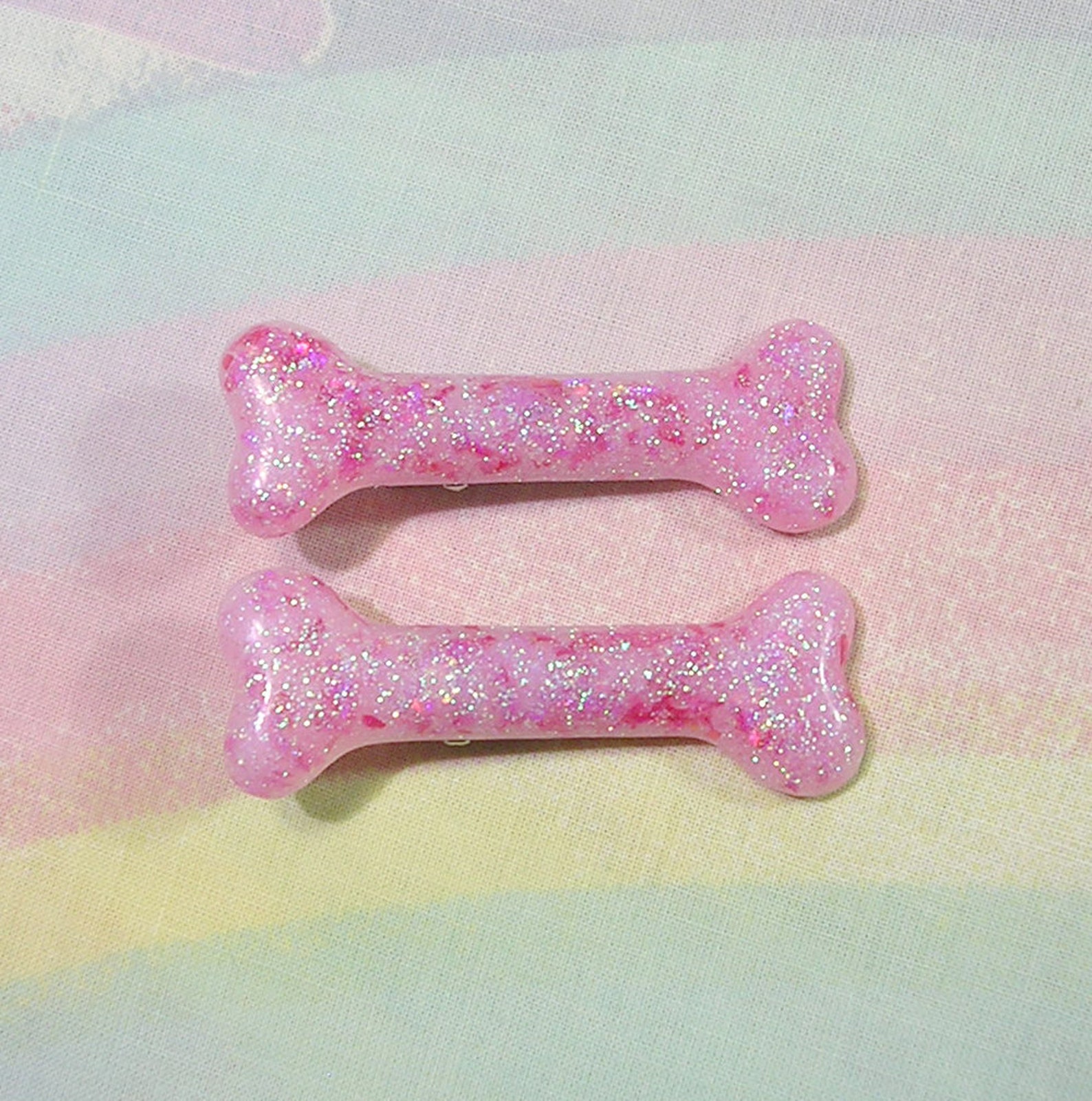 Pastel Goth Bone Clips Creepy Cute Bone Hair Clips Glitter | Etsy