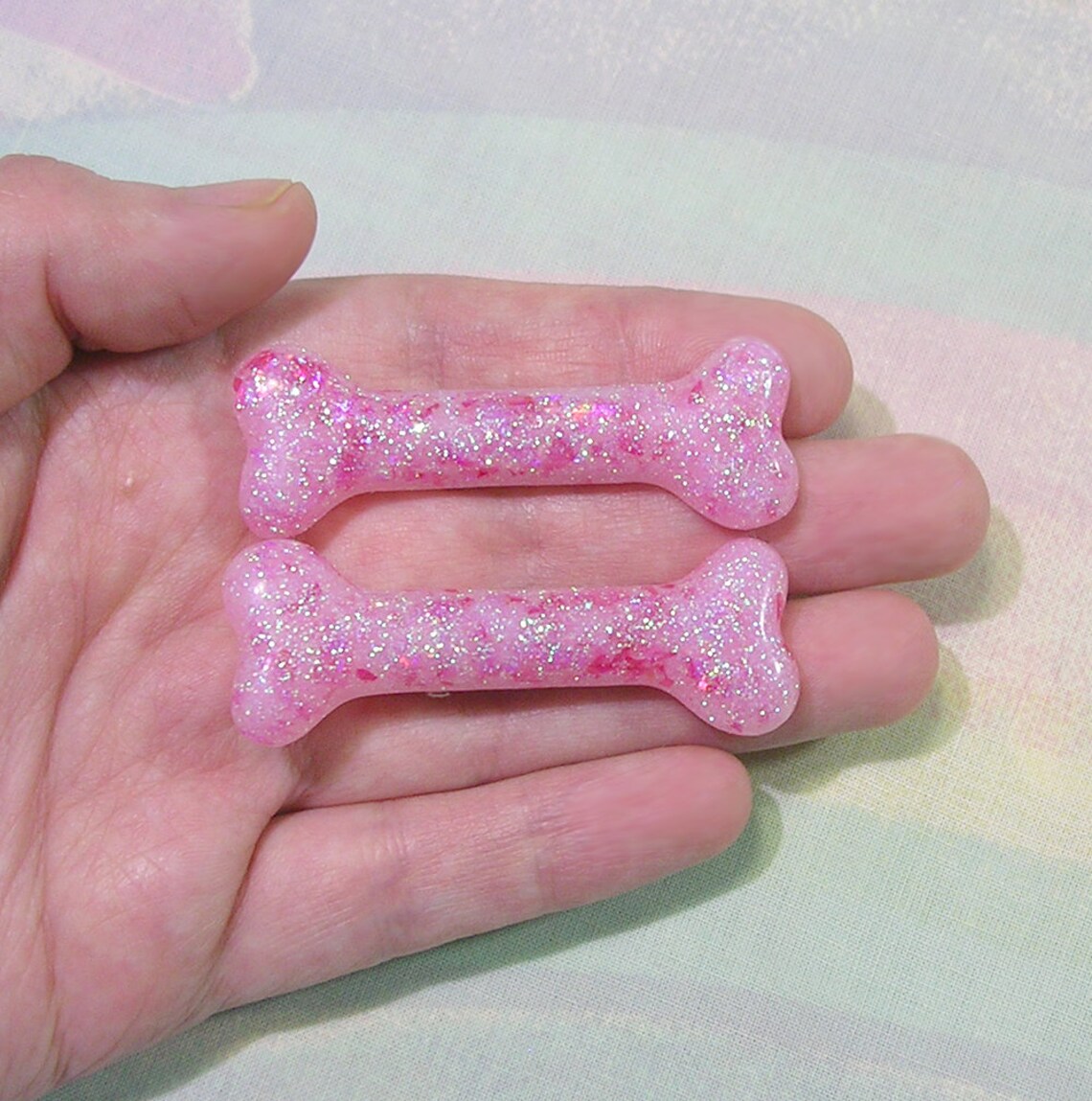 Pastel Goth Bone Clips Creepy Cute Bone Hair Clips Glitter | Etsy