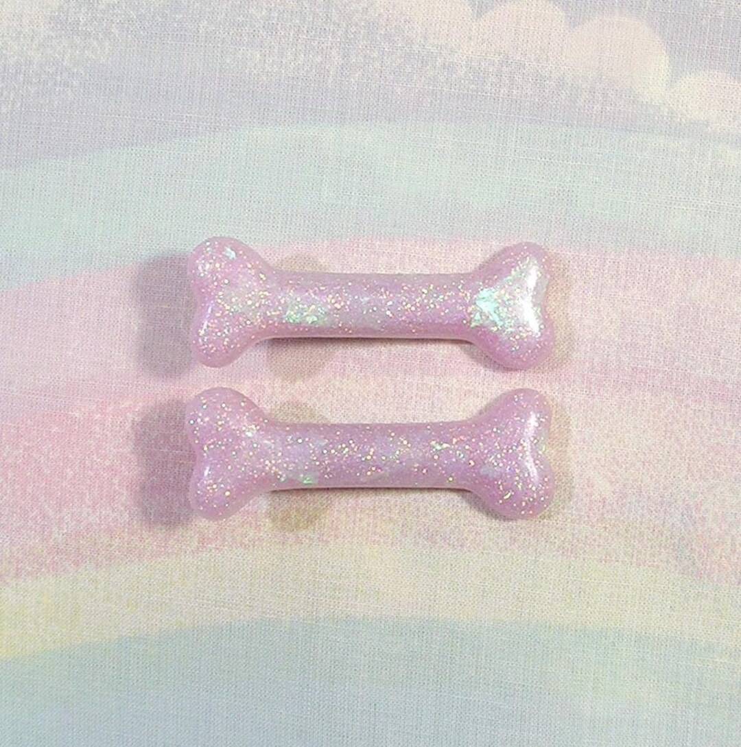 Pastel Goth Bone Clips, Creepy Cute Bone Hair Clips, Holographic Bone ...