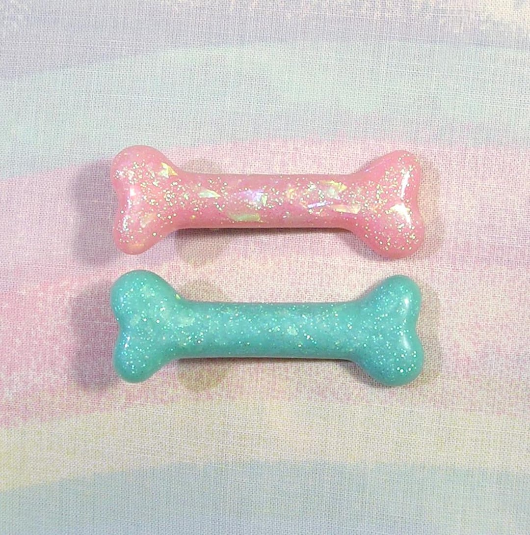 Pastel Goth Bone Clips, Creepy Cute Bone Hair Clips, Glitter Bone Clips ...