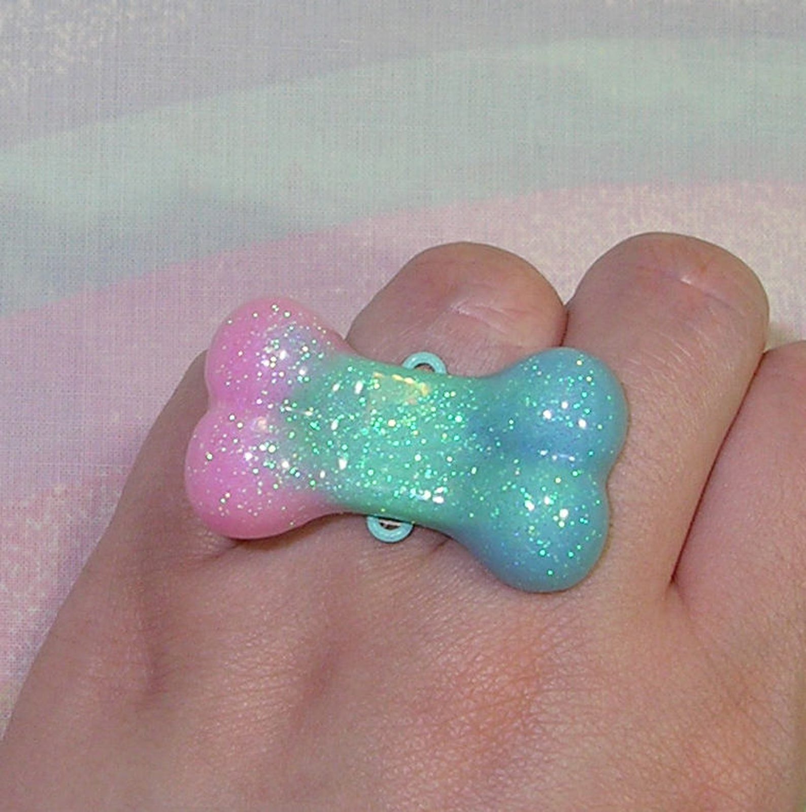 Rainbow Bone Ring Creepy Cute Ring Pastel Goth Ring Creepy | Etsy