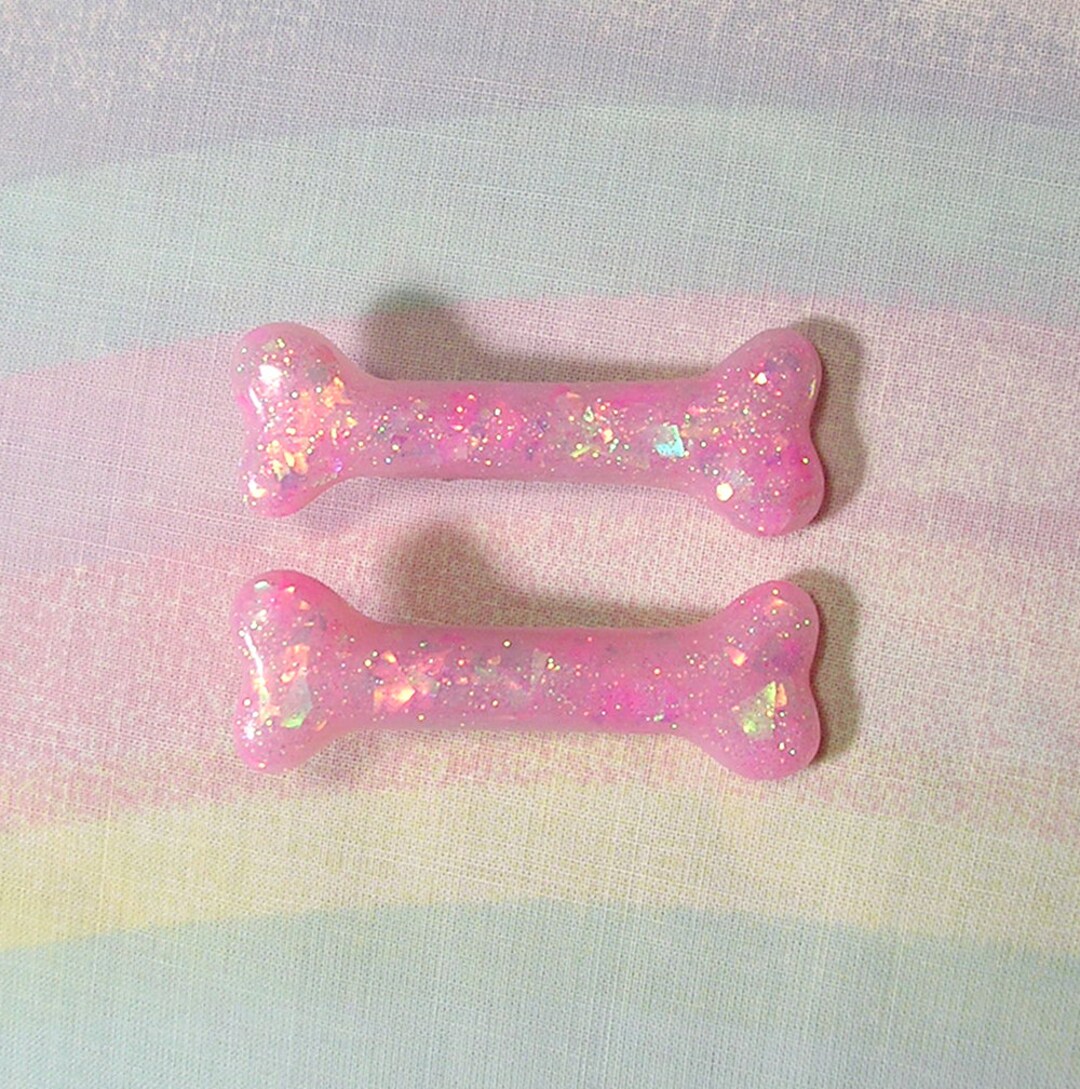 Pastel Goth Bone Clips Creepy Cute Bone Hair Clips Glitter - Etsy