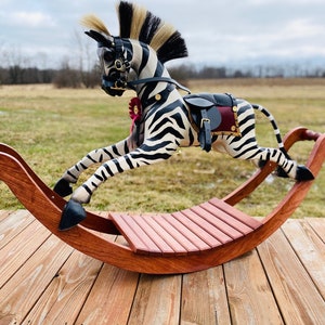 Small Rocking Zebra on Bows. - Etsy