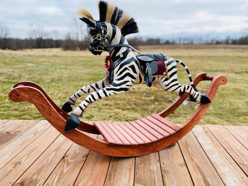 Small Rocking Zebra on Bows. - Etsy