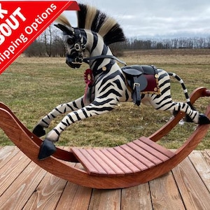 Small Rocking Zebra on Bows. - Etsy