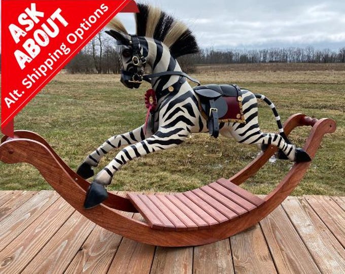 Small Rocking Zebra on Bows. - Etsy