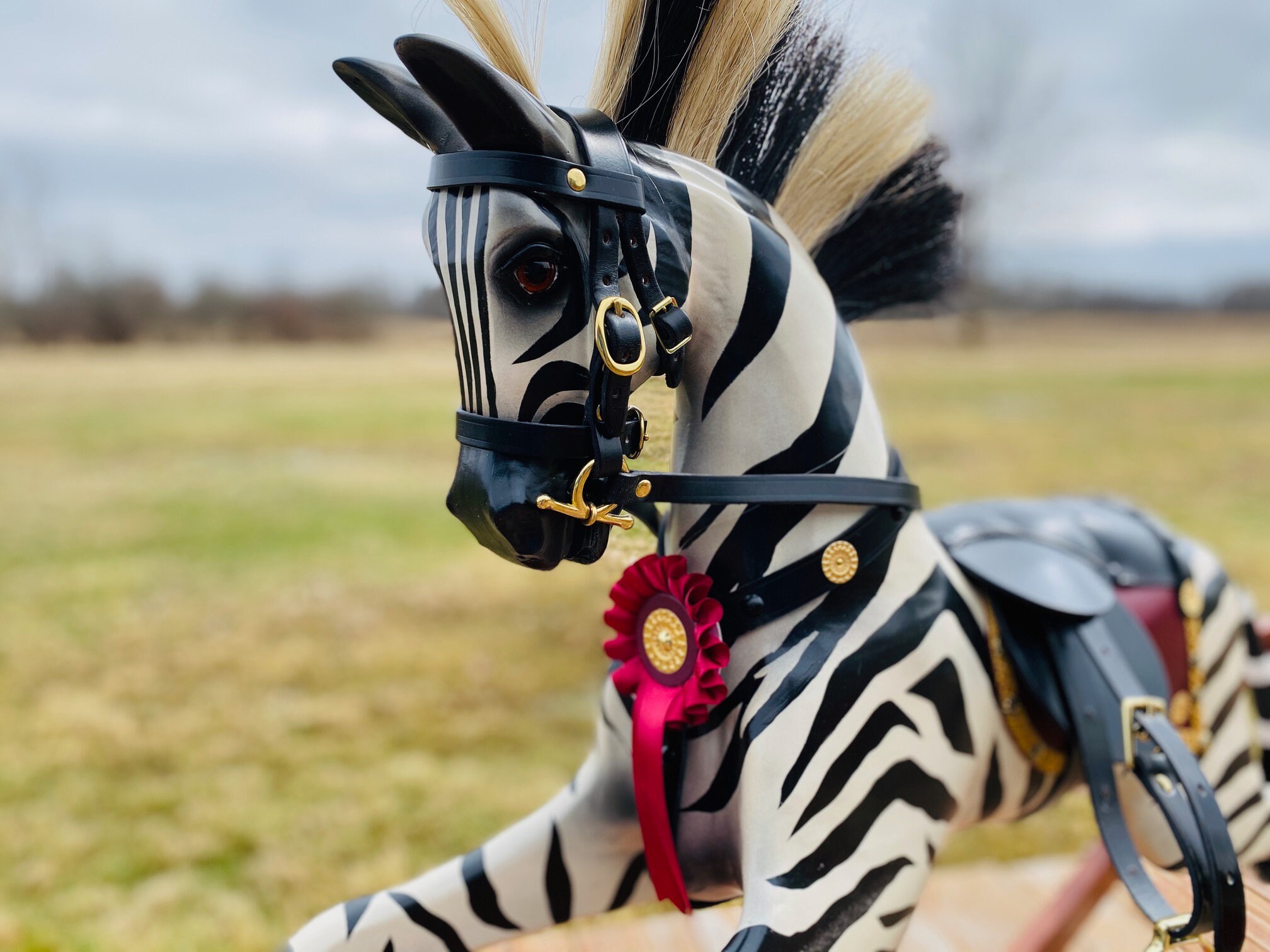 Small Rocking Zebra on Bows. - Etsy