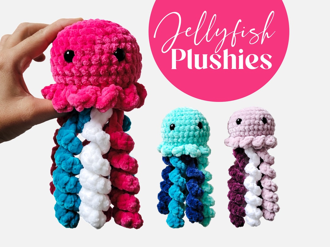Soft Jellyfish Plushie, Handmade Sea Creature Stuffed Animal, Ocean ...