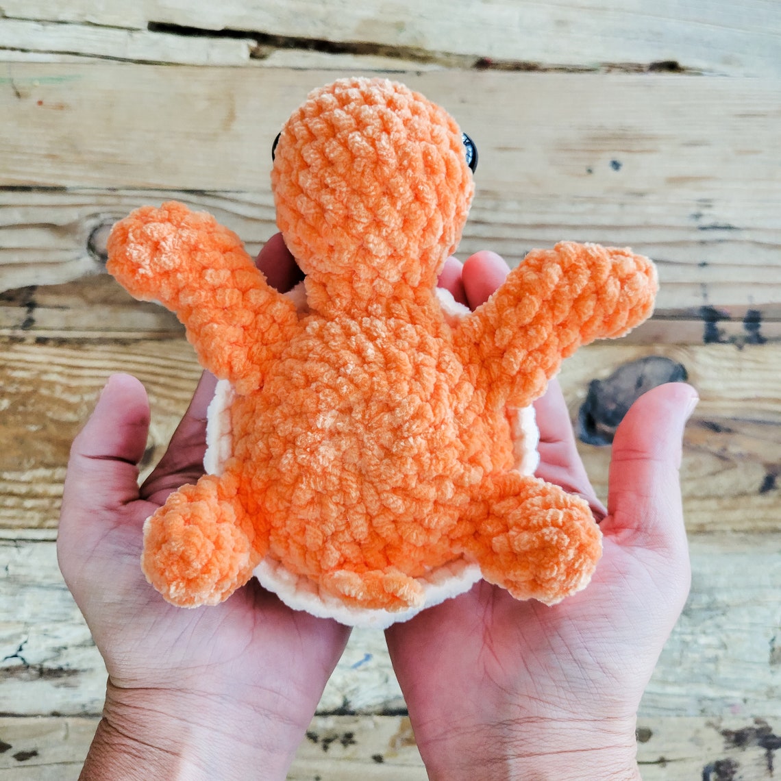 Tangerine Turtle Plushie Crochet Chenille Plush Sea Creature - Etsy