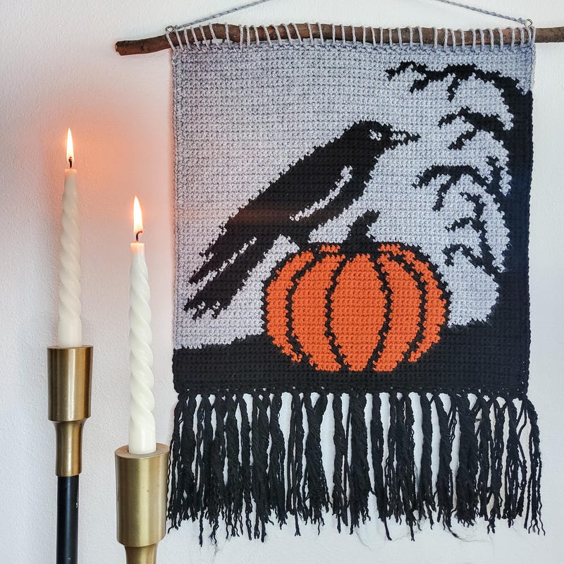 Raven Tapestry Pattern - Etsy