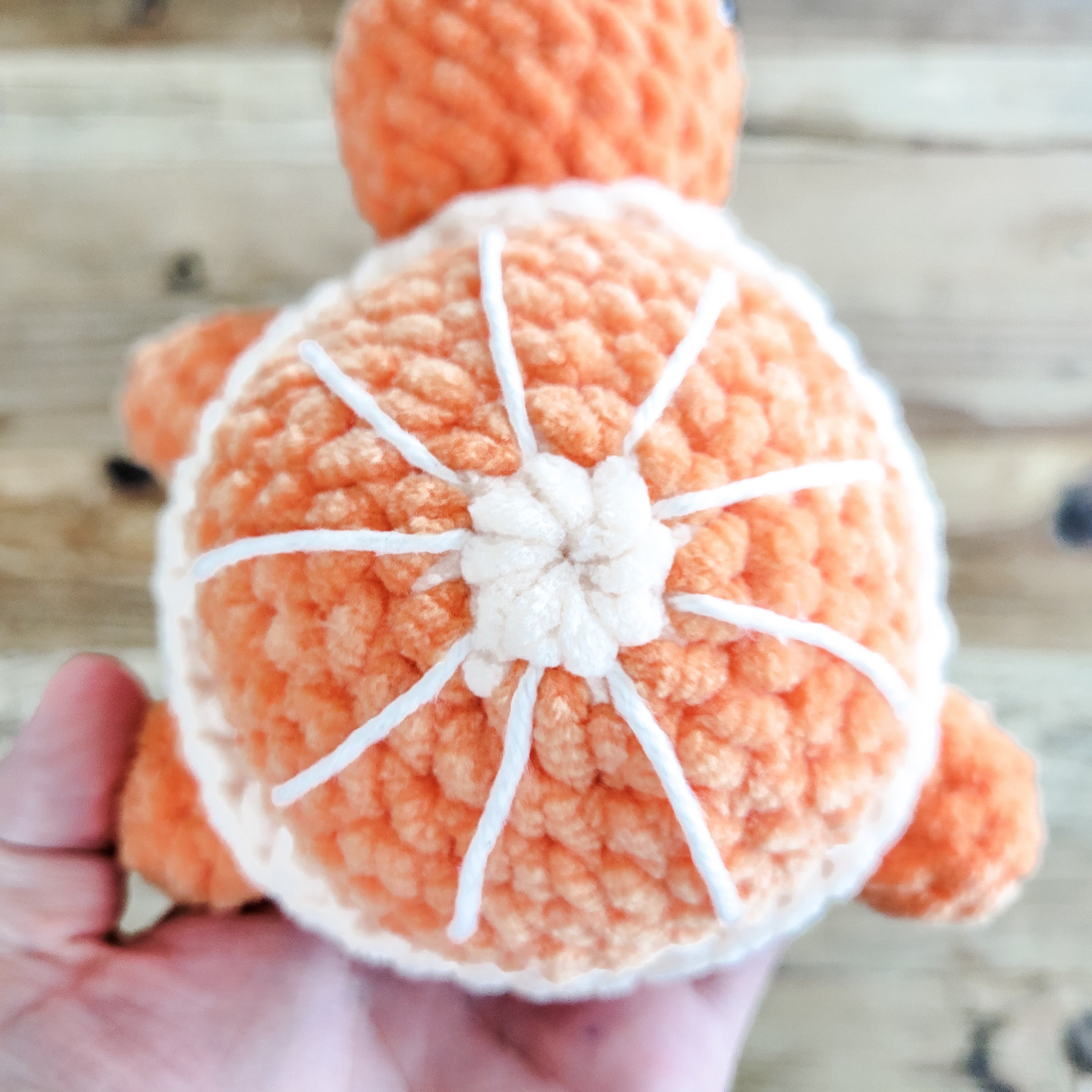 Tangerine Turtle Plushie Crochet Chenille Plush Sea Creature - Etsy