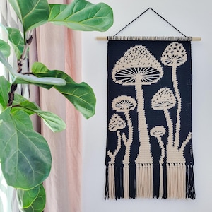 Mushroom Forest Tapestry Crochet Pattern, Toadstool Wall Hanging ...