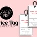 Custom Printable Price Tag Template Editable Boutique - Etsy Canada