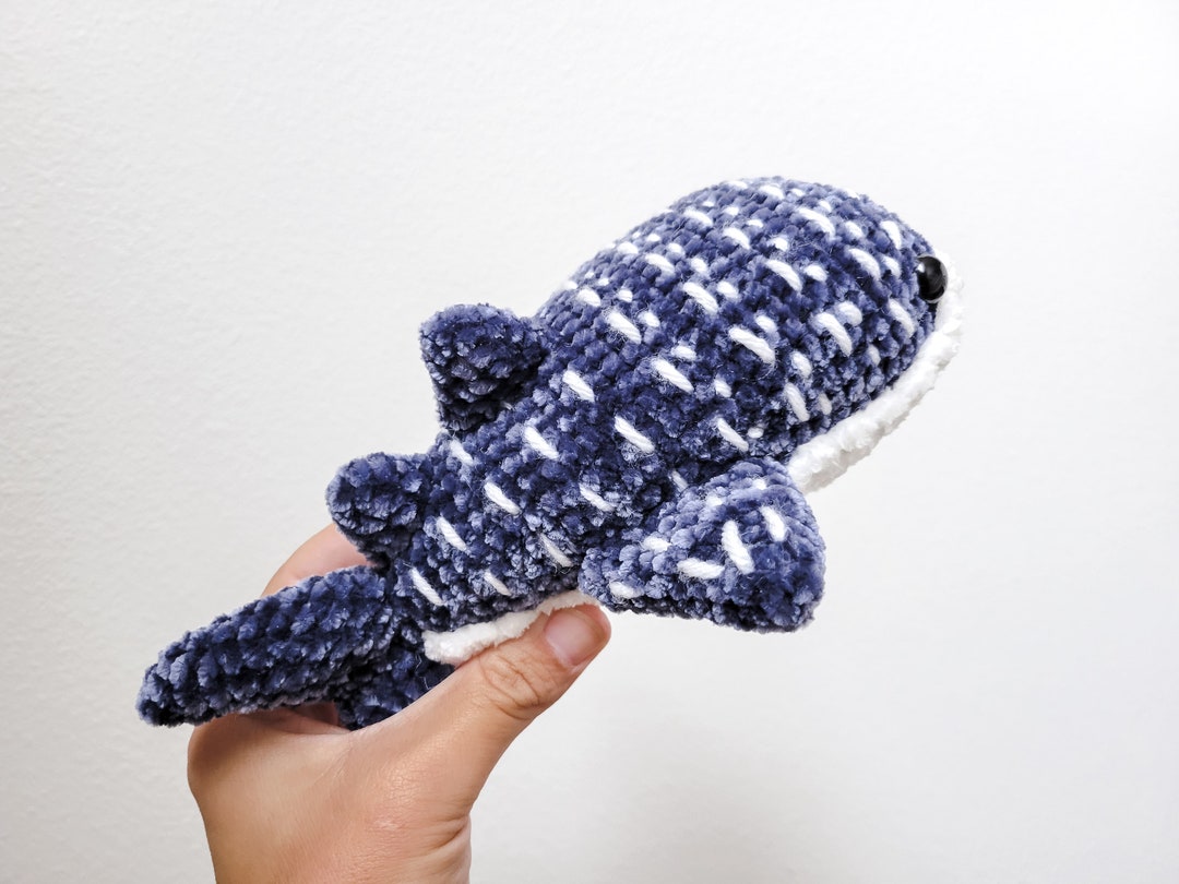 Velvet Whale Shark Plushie, Crochet Cuddle Stuffy, Nursery Plush, Whale ...