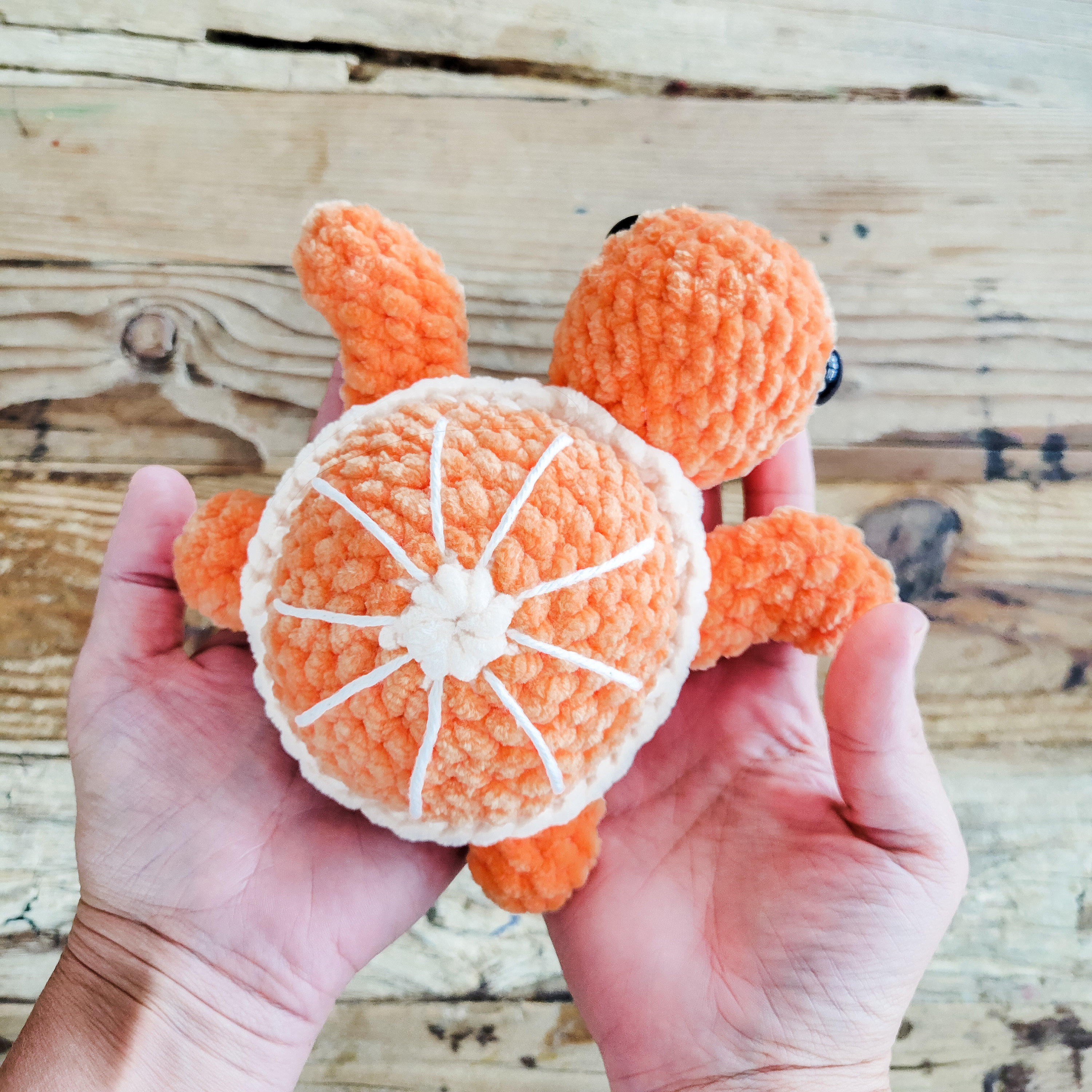 Tangerine Turtle Plushie Crochet Chenille Plush Sea Creature - Etsy