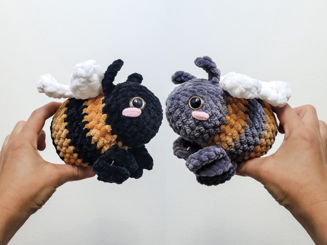Soft Bumble Bee Plushie, Crochet Chenille Stuffy, Nursery Plush, Bee ...