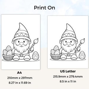 Easter Gnome Coloring Page - Cute Printable Holiday Fun | Relaxing ...