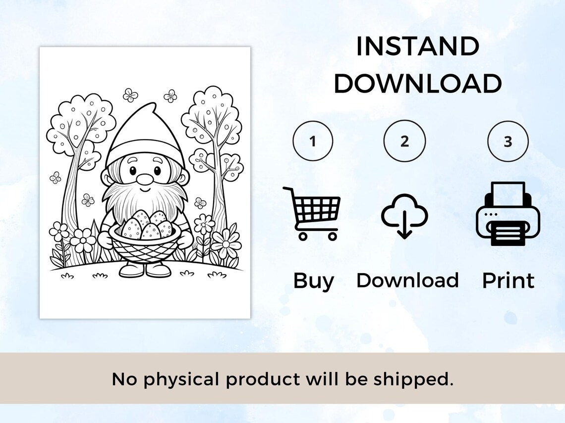 Easter Gnome Coloring Page - Cute Printable Holiday Fun | Relaxing ...