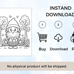 Easter Gnome Coloring Page - Cute Printable Holiday Fun | Relaxing ...