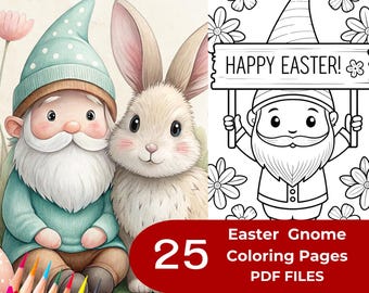 Easter Gnome Coloring Page - Cute Printable Holiday Fun | Relaxing ...