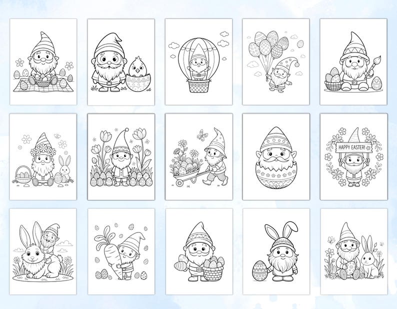 Easter Gnome Coloring Page - Cute Printable Holiday Fun | Relaxing ...