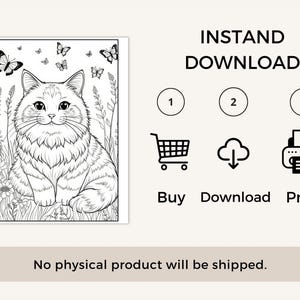 6 Cute Cat Printable Coloring Pages – Fun & Relaxing Activity for All ...