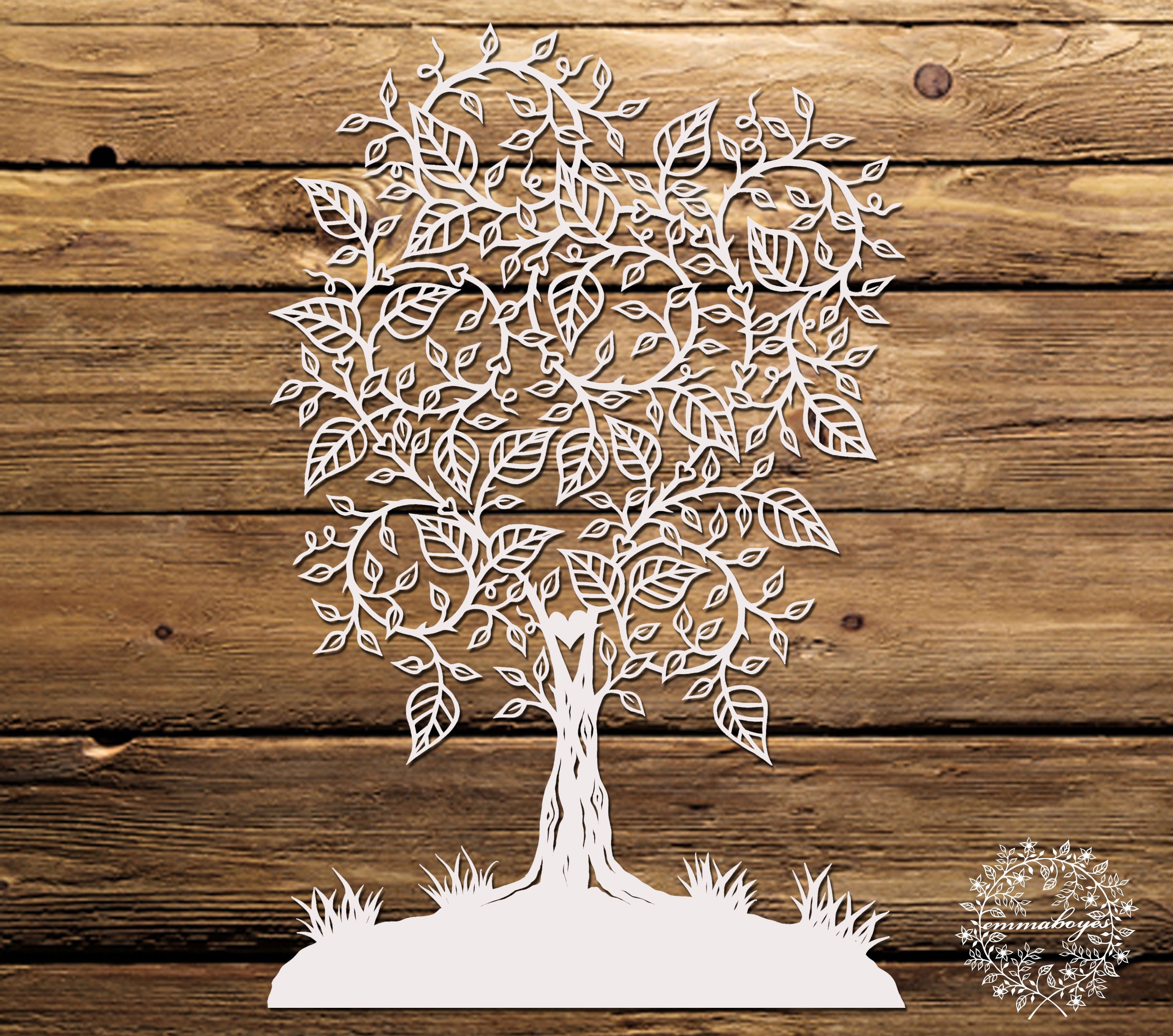EMMA BOYES Papercut Vorlage. 'Liebesbaum' DIY - Etsy.de
