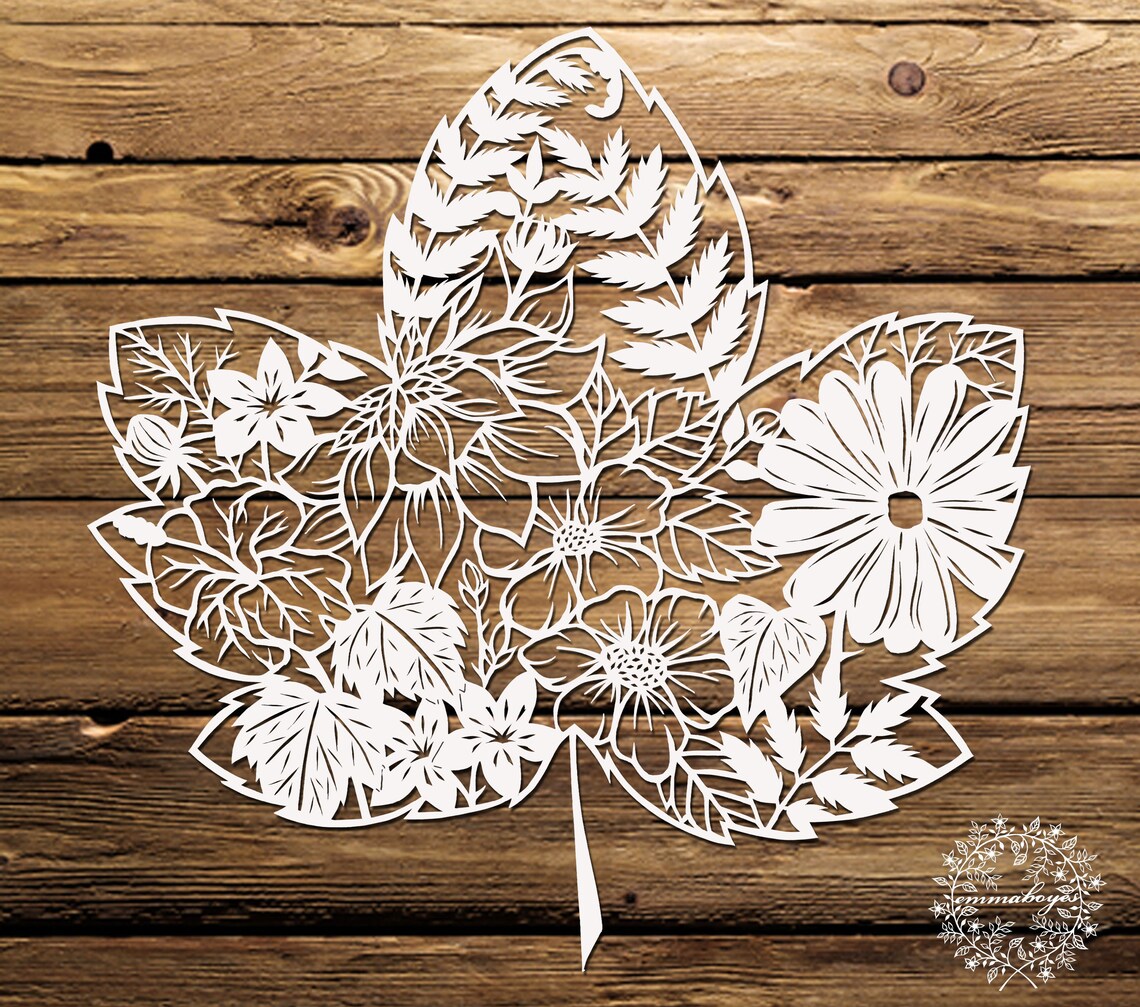 EMMA BOYES Papercut Template. 'maple Leaf' DIY | Etsy